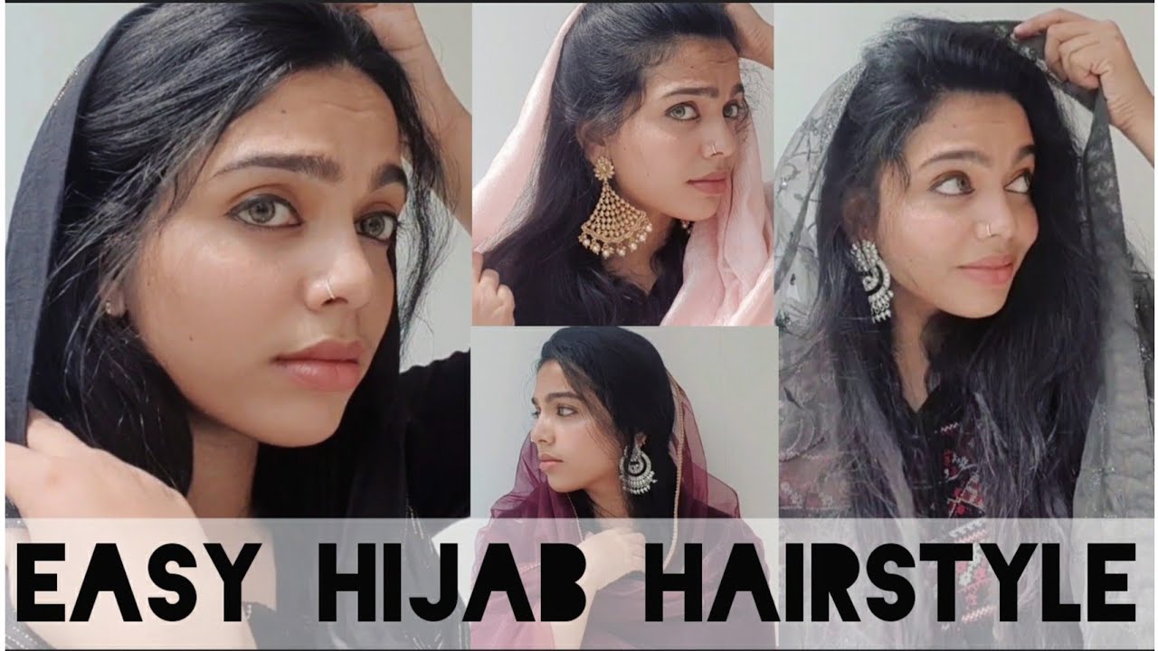 Hijab Hair Style # Party Easy Hair Look - YouTube