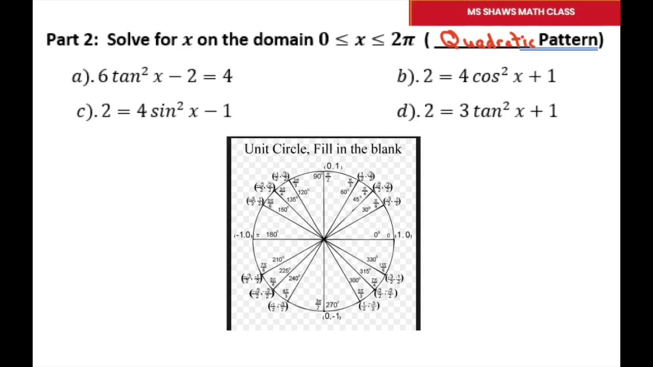 Solve Trigonometric Equations On [0, 2pi) By Taking Square Root On Both ...