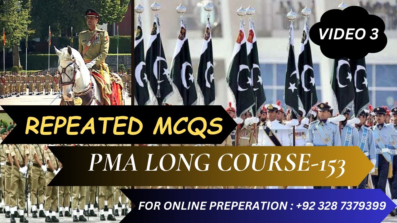 PMA Long Course 153 Most repeated MCQs | ARMY | Academic Tests | - YouTube