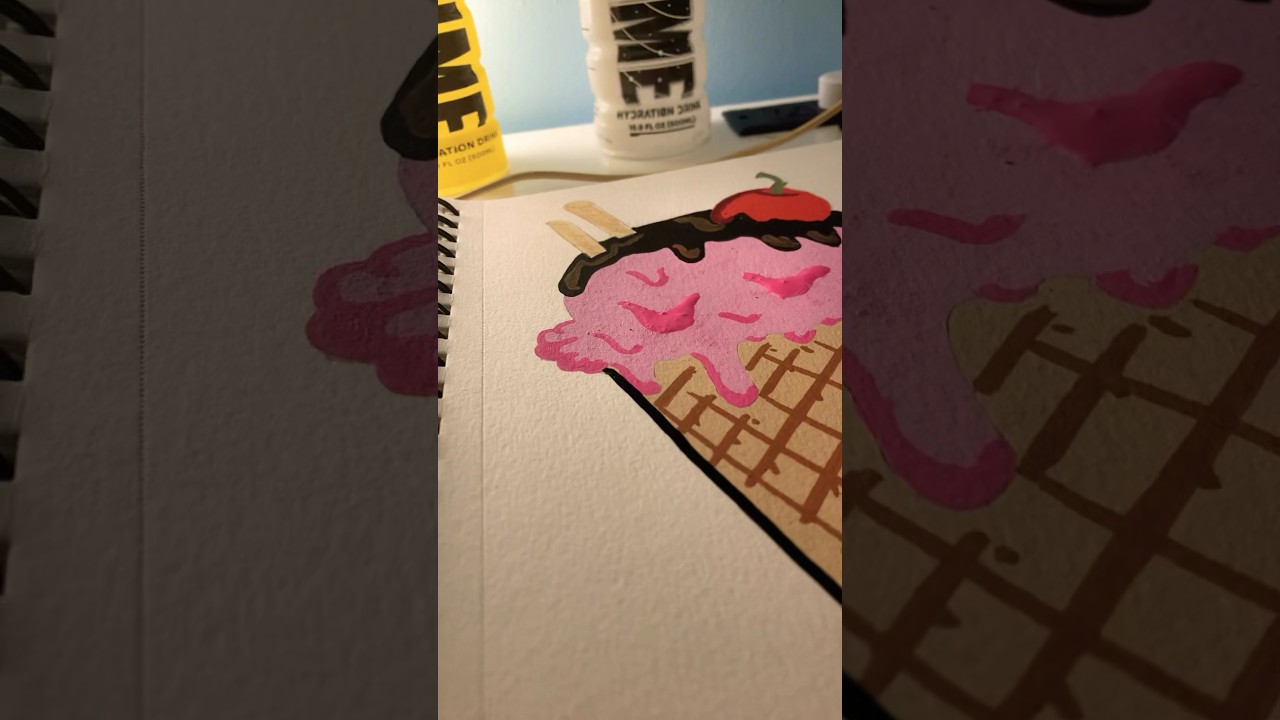 Drawing ICE CREAM with #posca markers!! {Sped up drawing} Satisfying ...