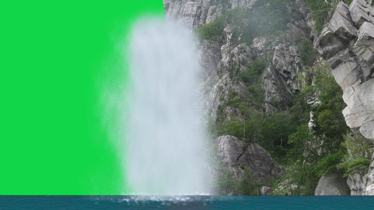 waterfall animation - green screen effect - YouTube