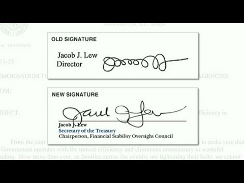 Treasury Secretary uses fancy signature for bills - YouTube