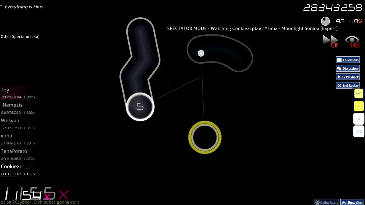 osu! Cookiezi cYsmix - Moonlight Sonata +HDDT 362pp - YouTube