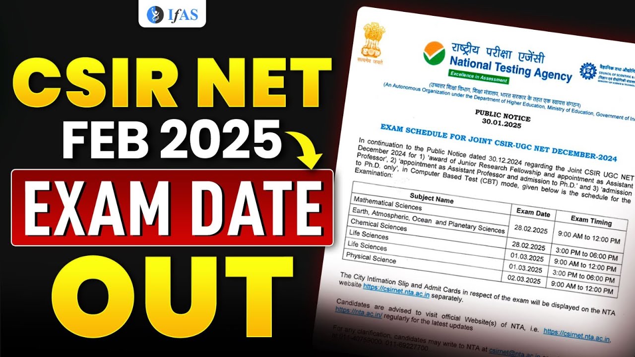 CSIR NET General Aptitude Exam Date 2025 Announced - Big Update! - YouTube