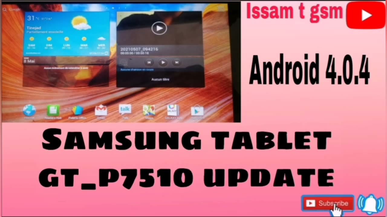 samsung tablet gt p7510 update android 4.0.4 - YouTube