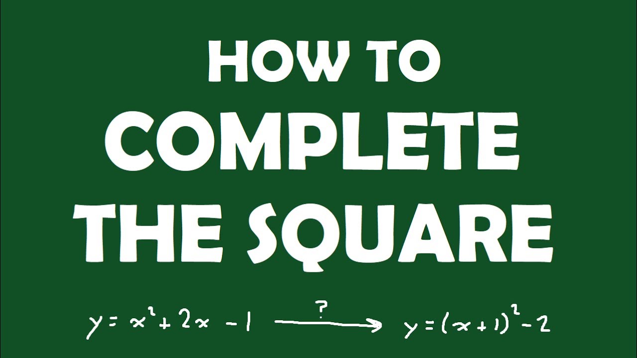 Completing the Square (From Standard to Vertex Form) - YouTube