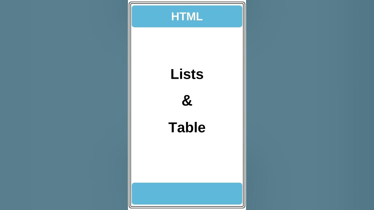 𝐋𝐢𝐬𝐭𝐬 & 𝐓𝐚𝐛𝐥𝐞𝐬 | #list #table #htmltags #html #htmltutorial #webdevelopment @Educationslearning ...