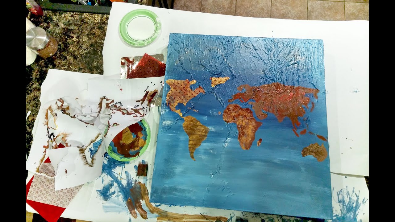 DIY Canvas World Map in 1 hour - YouTube