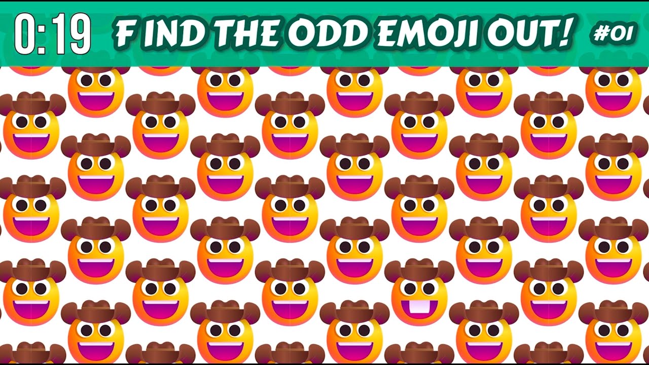 HOW GOOD ARE YOUR EYES #001 | Find The Odd Emoji Out | Emoji Finding ...