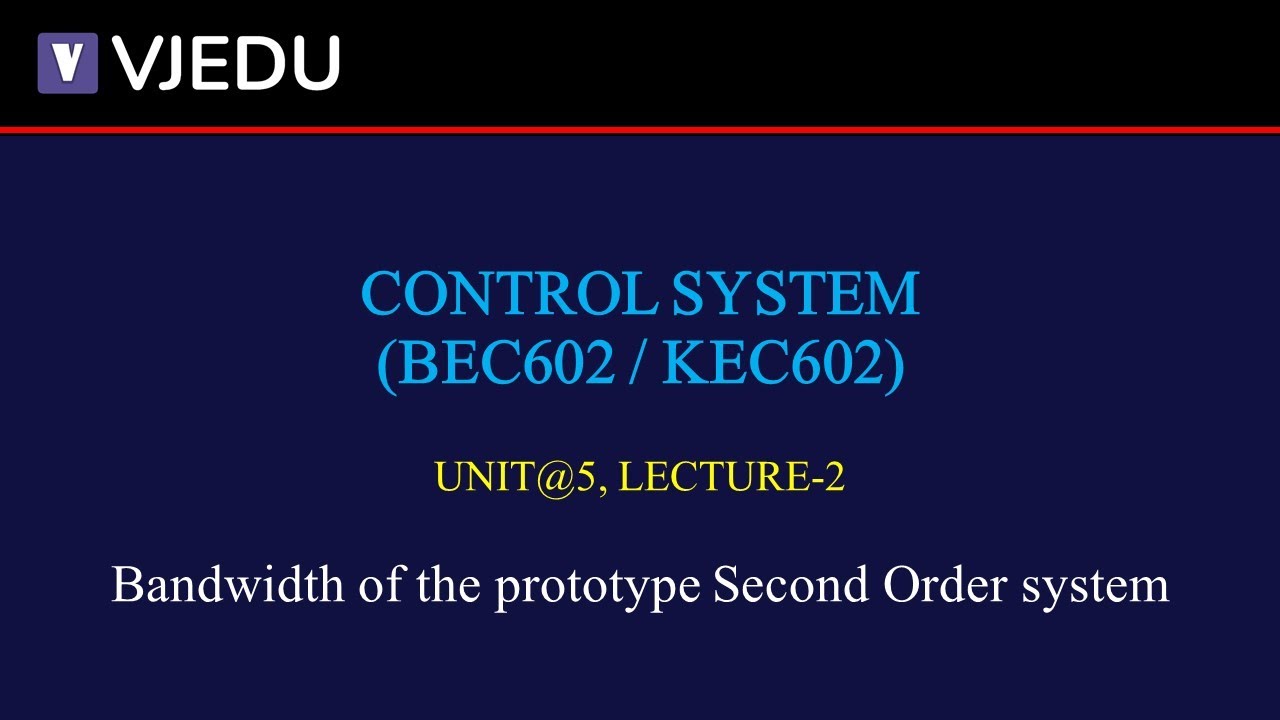 U5_L2 | Bandwidth of the prototype Second Order system | Control System ...