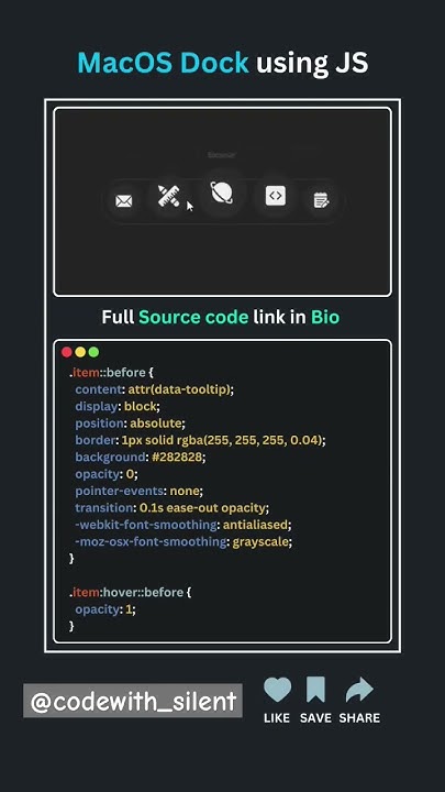 MacOS Dock Using JS | HTML , CSS & JS #shorts #html #javascript - YouTube