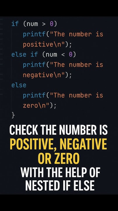 check the number is positive, negative or zero with the help of nested ...