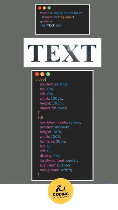 Text Masking Css 📌css3 Html Html5 Tutorial Htmltutorial Javascript Webdevelopment 