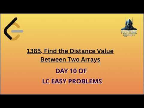 LeetCode 1385 | Find the Distance Value Between Two Arrays | Python code explanation - YouTube