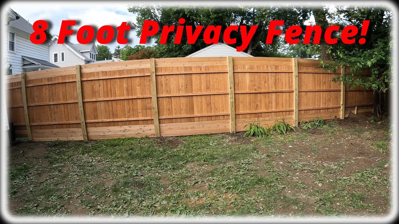 Installing An 8 Foot Tall Wooden Fence! - YouTube