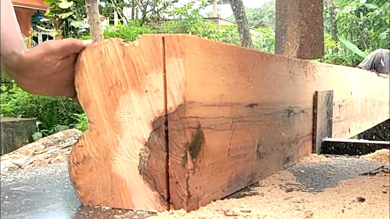 Kayu paling langka di dunia‼️ cara penggergajian kayu Pundong bahan ...