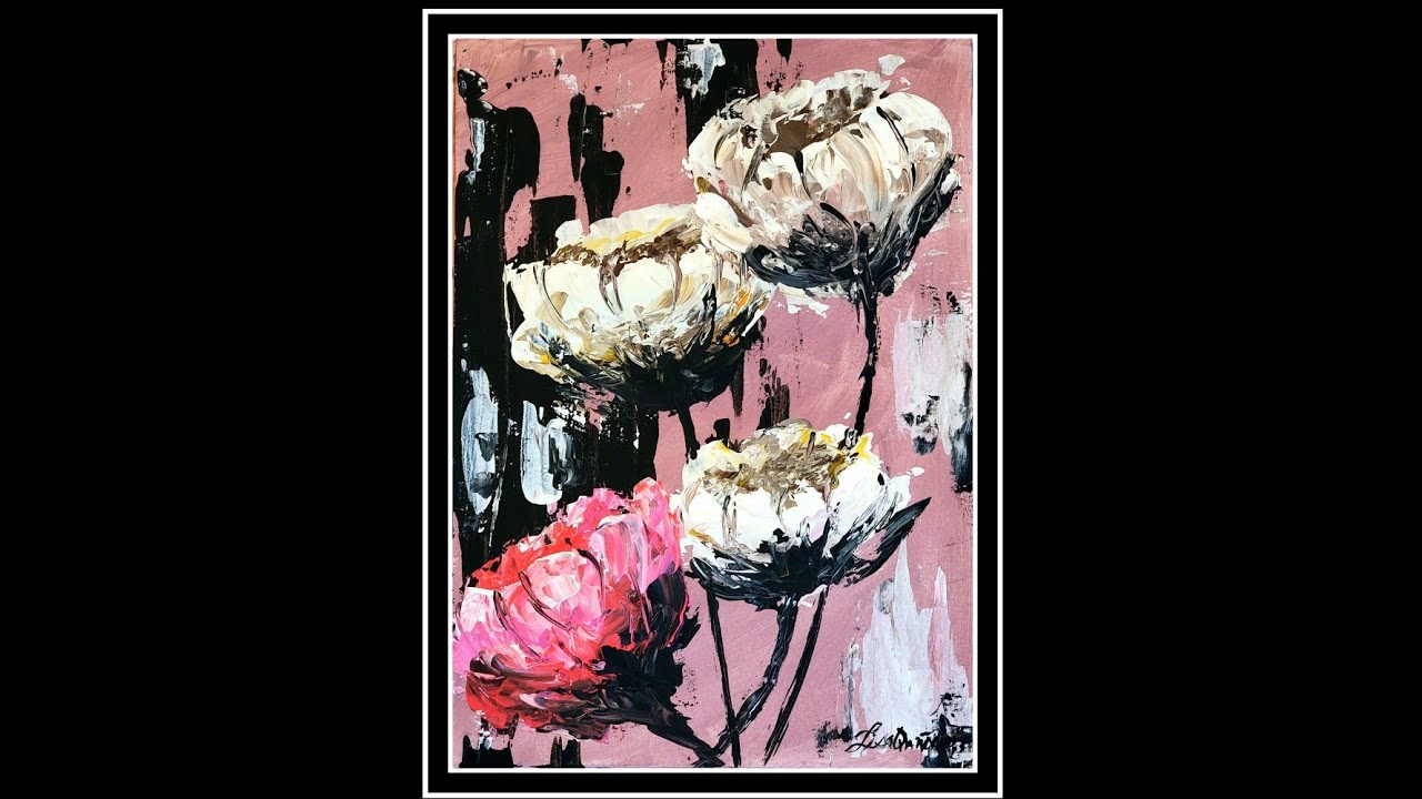 Easy Abstract Flower Acrylic Painting - YouTube