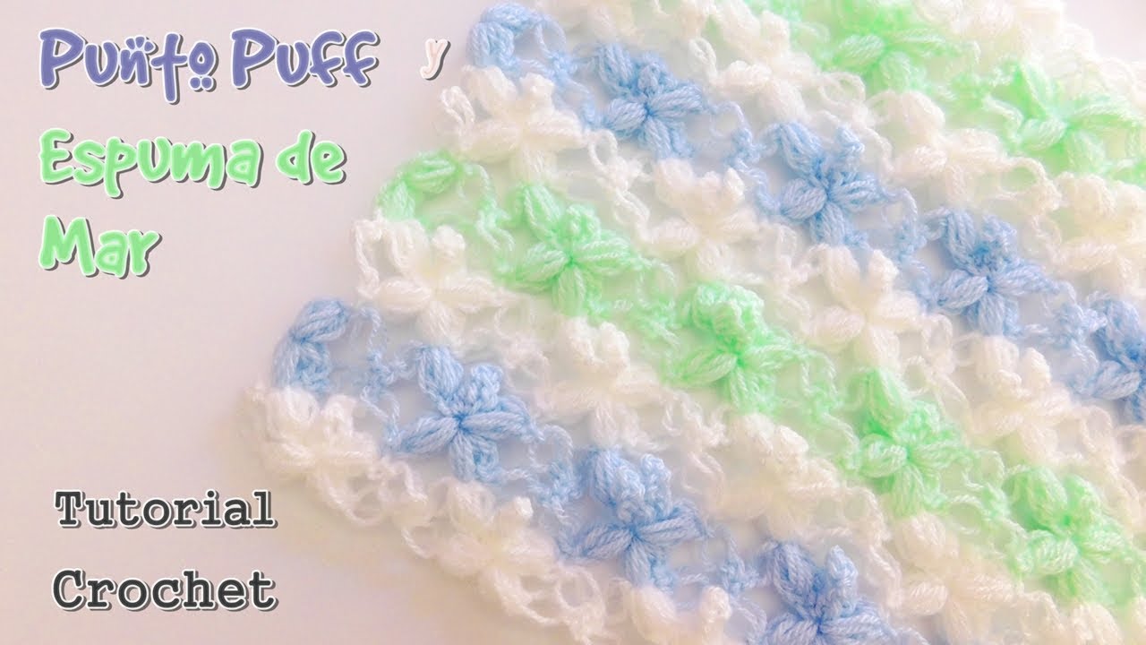 Como tejer Punto Puff Mariposa a crochet Ganchillo para Mantita Cobija ...