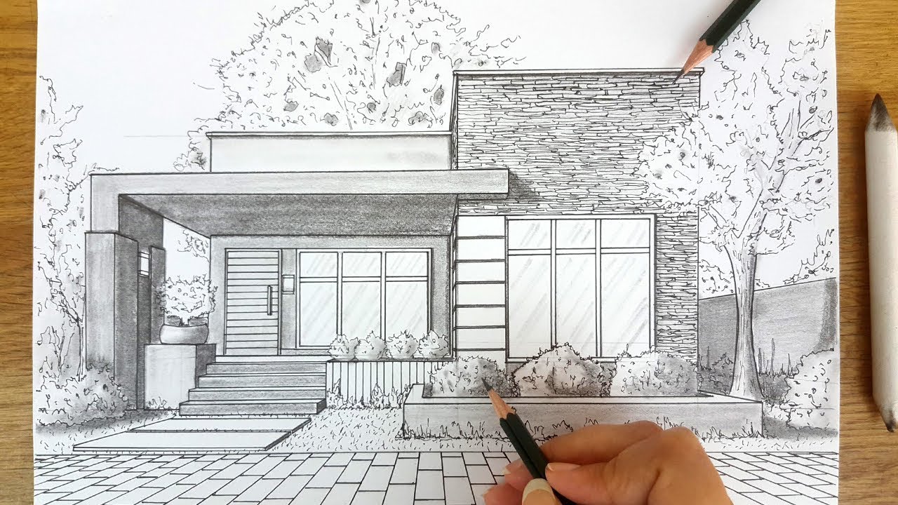 Drawing A House In 1 Point Perspective Timelapse YouTube drawing-a-house-in-1-point-perspective-timelapse-youtube