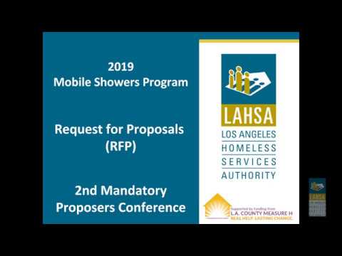 2019 Mobile Showers Program RFP: 2nd Mandatory Proposers Conference ...