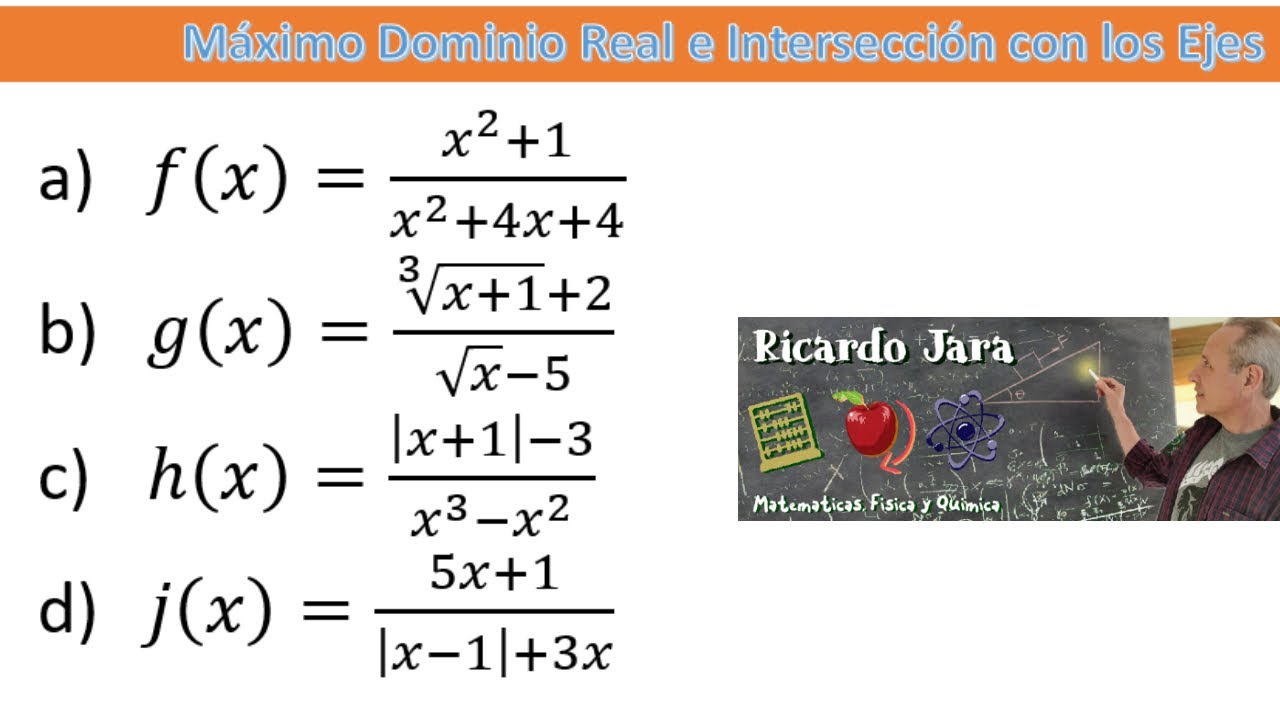 Máximo Dominio Real e Intersección con los Ejes - YouTube