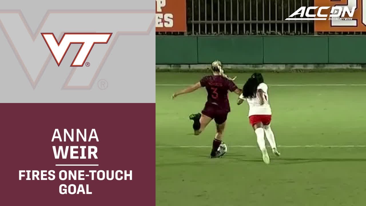 Virginia Tech's Anna Weir Fires One Into The Net - YouTube