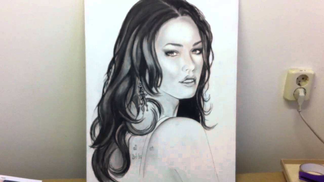 DRAWING MEGAN FOX 3 (DO RATE OR COMMENT - YouTube