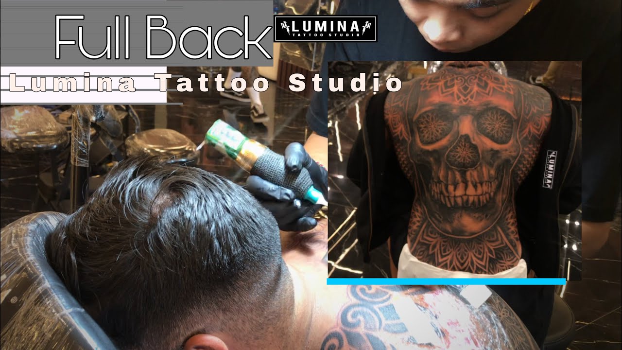 ONE BIG PIECE ON BACK SKULL WITH MANDALA TATTOO - FULL BACK TATTOO ...