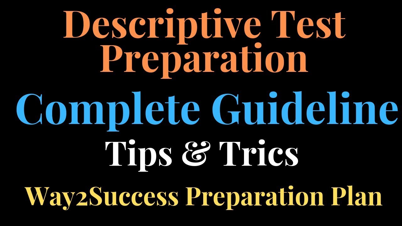 Descriptive Test Guidelines, Tips and Tricks (Way 2 Success Preparation ...