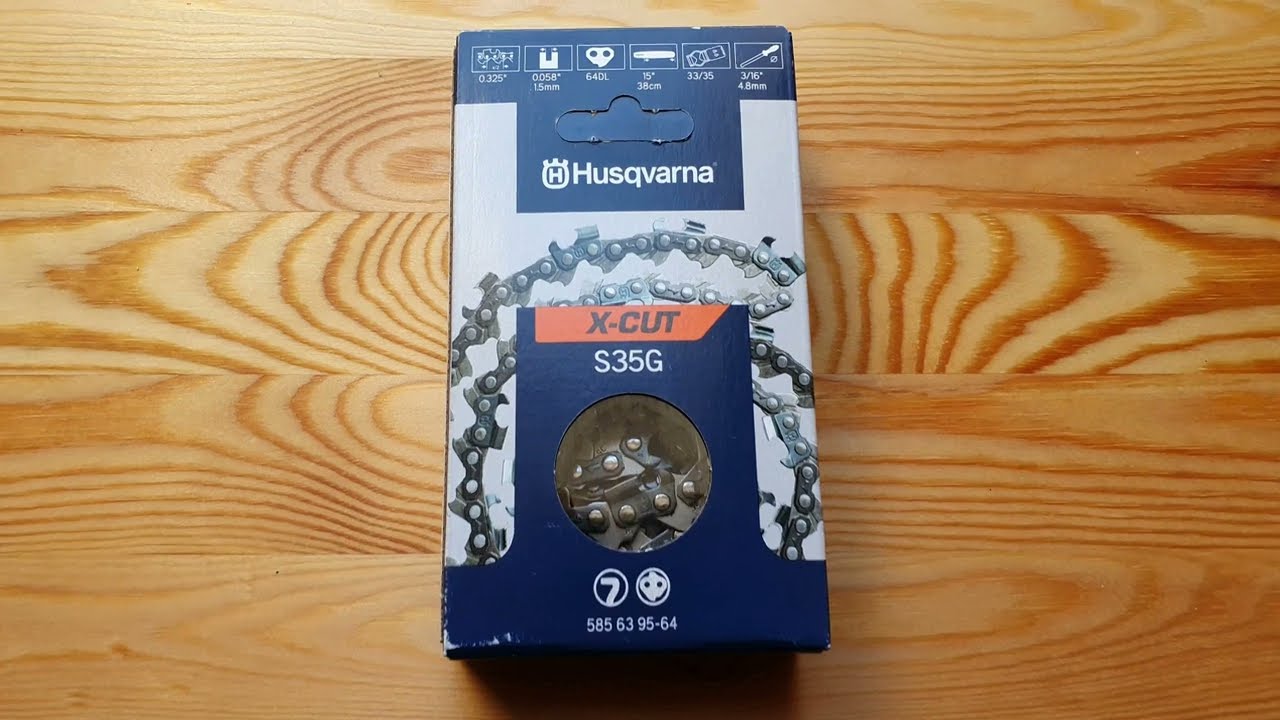 Husqvarna | New X-CUT Saw Chain S35G, .325", 1.5mm Close Up. - YouTube
