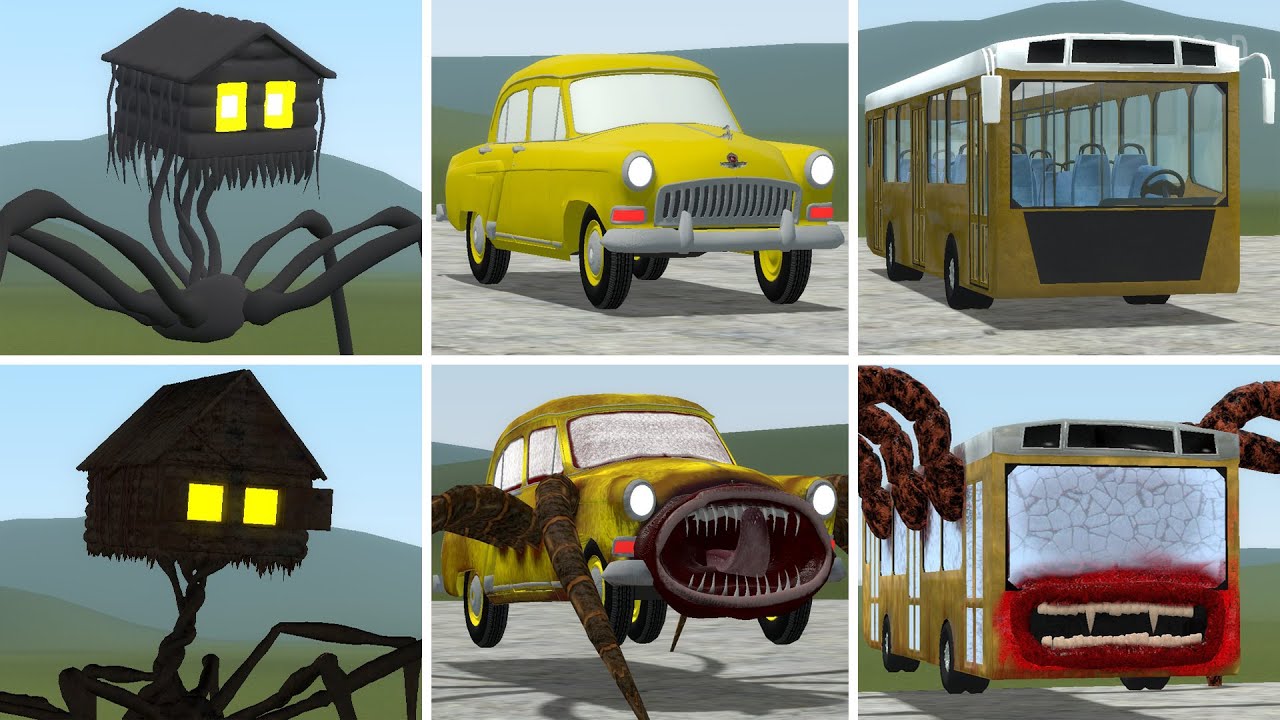 OLD AND NEW UPDATE: HOUSE HEAD, CAR EATER, BUS EATER VS ALL TREVOR ...