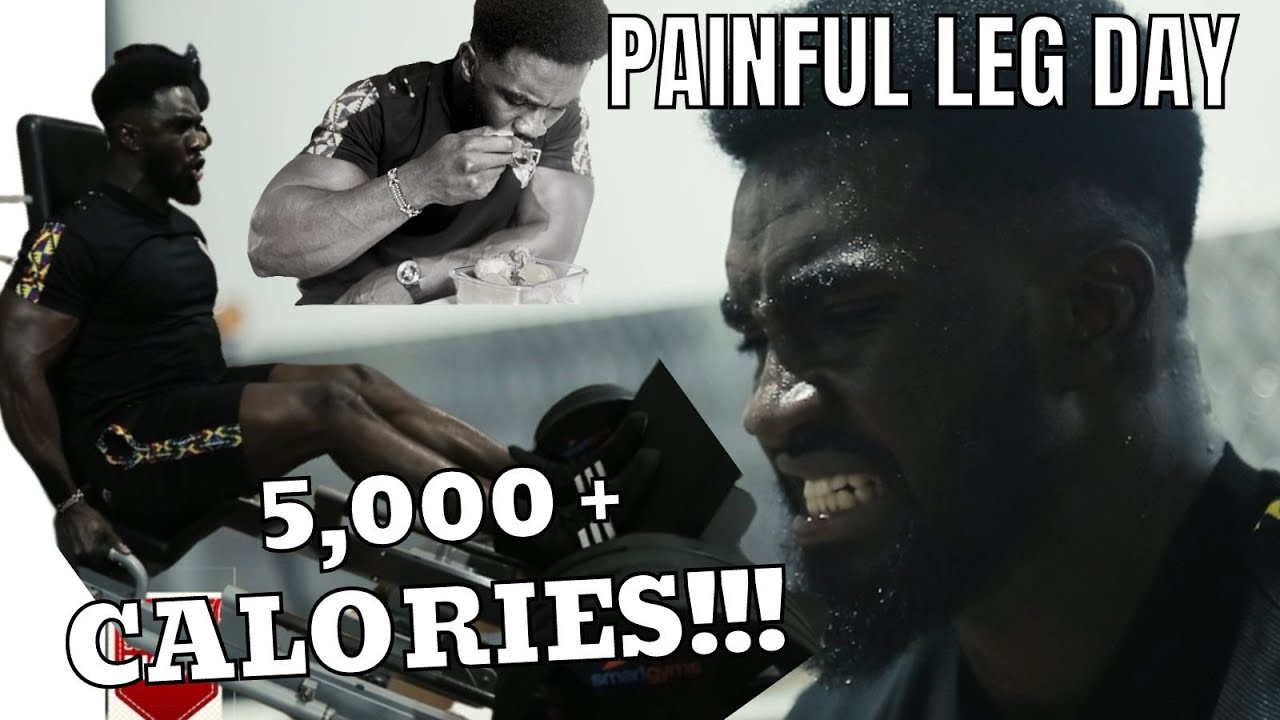 LEG WORKOUT + FULL DAY OF EATING. - YouTube