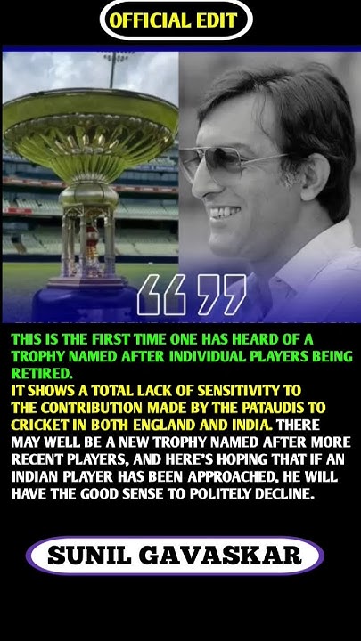 Sunil Gavaskar slams ECB over retirement of Pataudi Trophy.#cricket#ipl#iplnews #ipl2025# ...