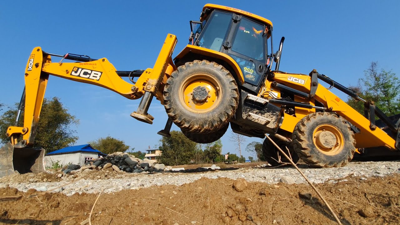 JCB Backhoe Loader Fun - JCB Machine Loading Stone in Tractor - View ...