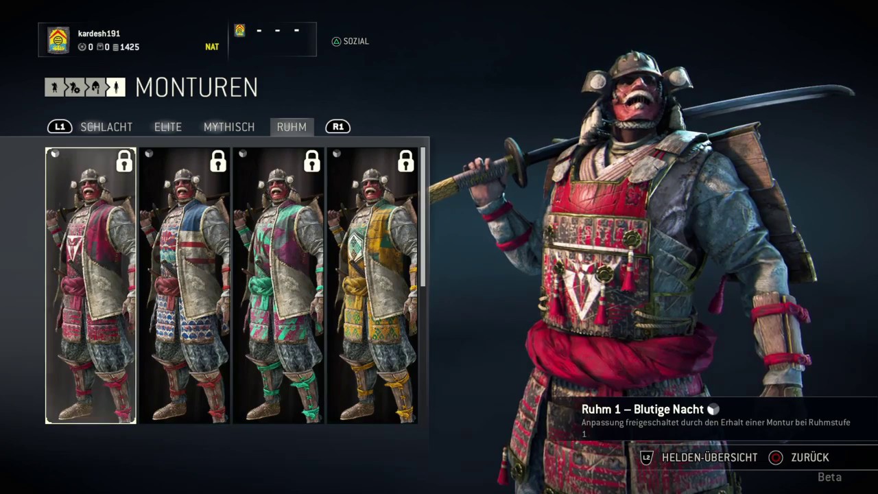 For Honor Open Beta Customization : The Kensei ( Samurai Faction) - YouTube