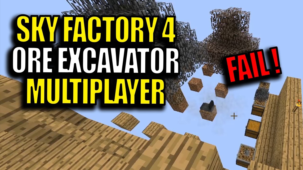 Multiplayer Minecraft Sky Factory 4 Modpack Ep 14 - Ore Excavator - YouTube