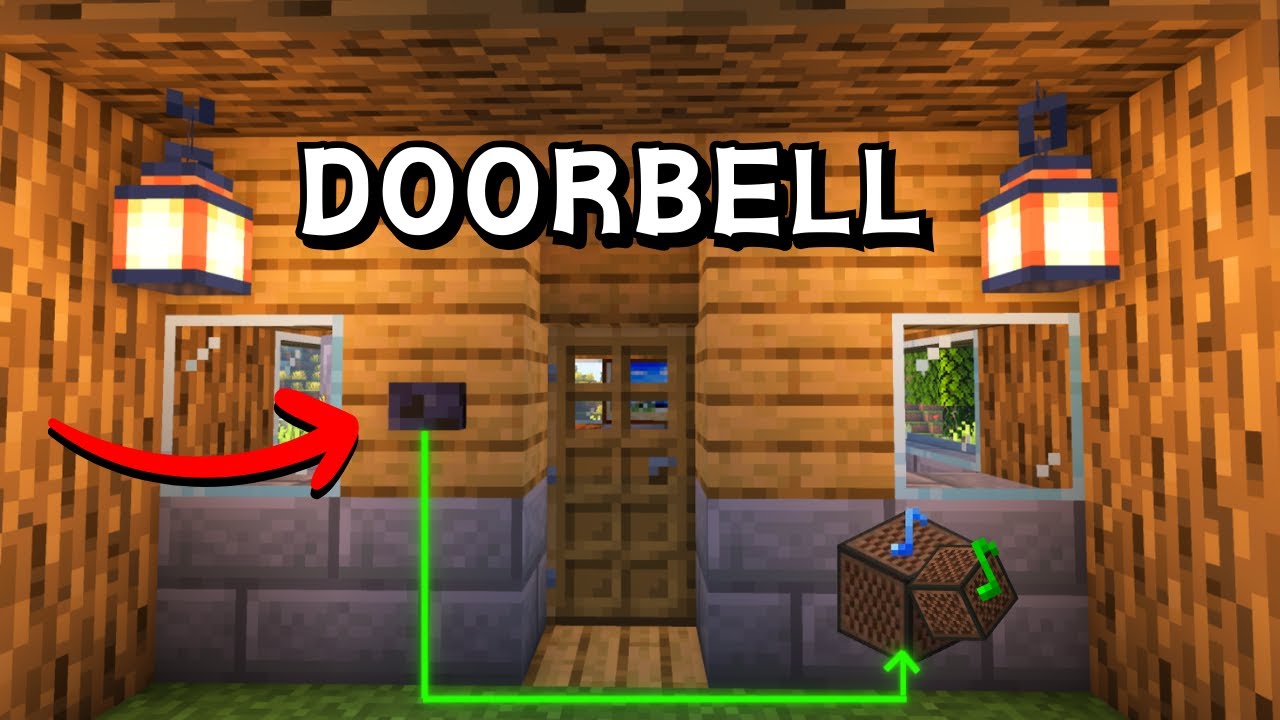 Minecraft : How to make a working Doorbell! -[easy] - YouTube