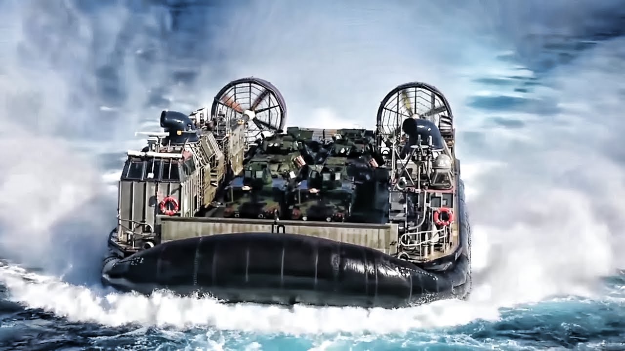 Amazing Advanced U S Navy LCAC Hovercraft Launch & Recovery - YouTube