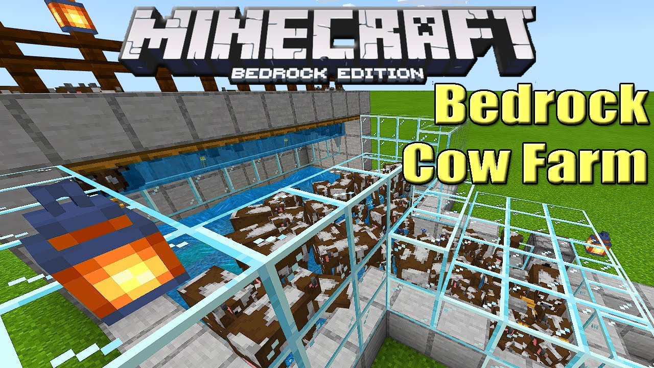 New, EASY Bedrock Cow Farm with Auto Cooker - Tutorial - YouTube
