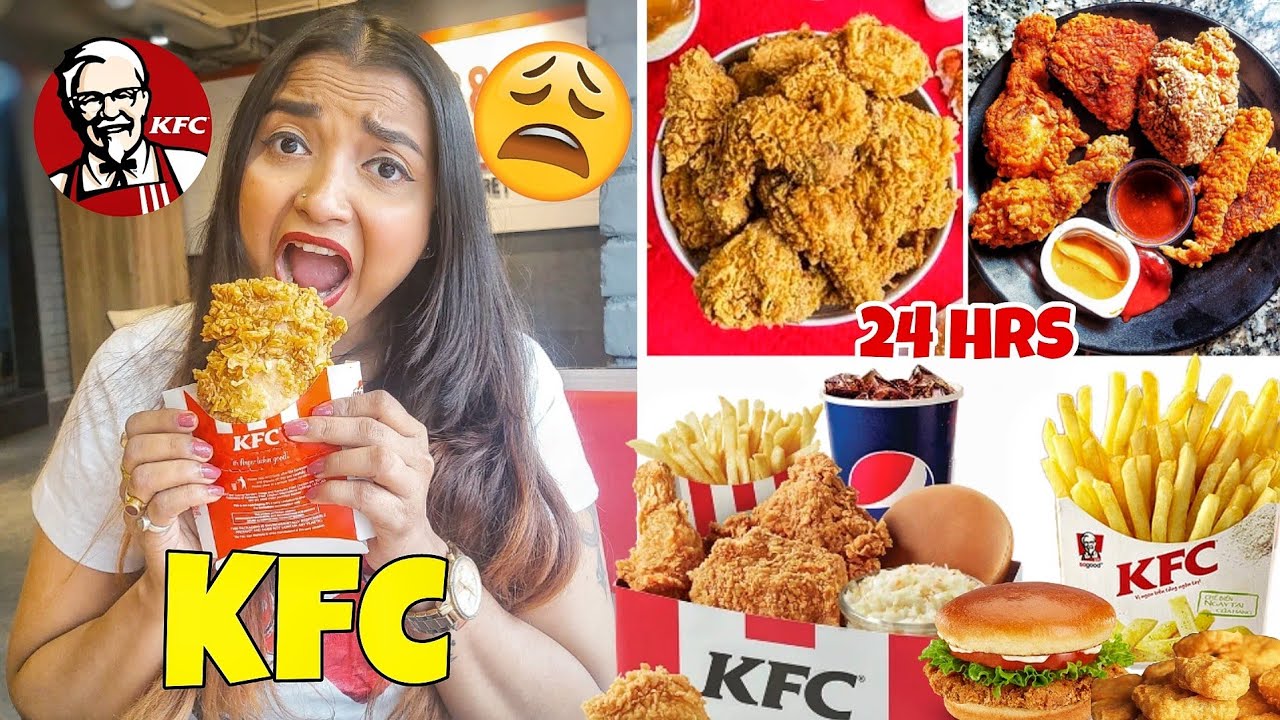 I ate KFC for 24 Hours Challenge - Ordered the Entire KFC MENU 😱 ...