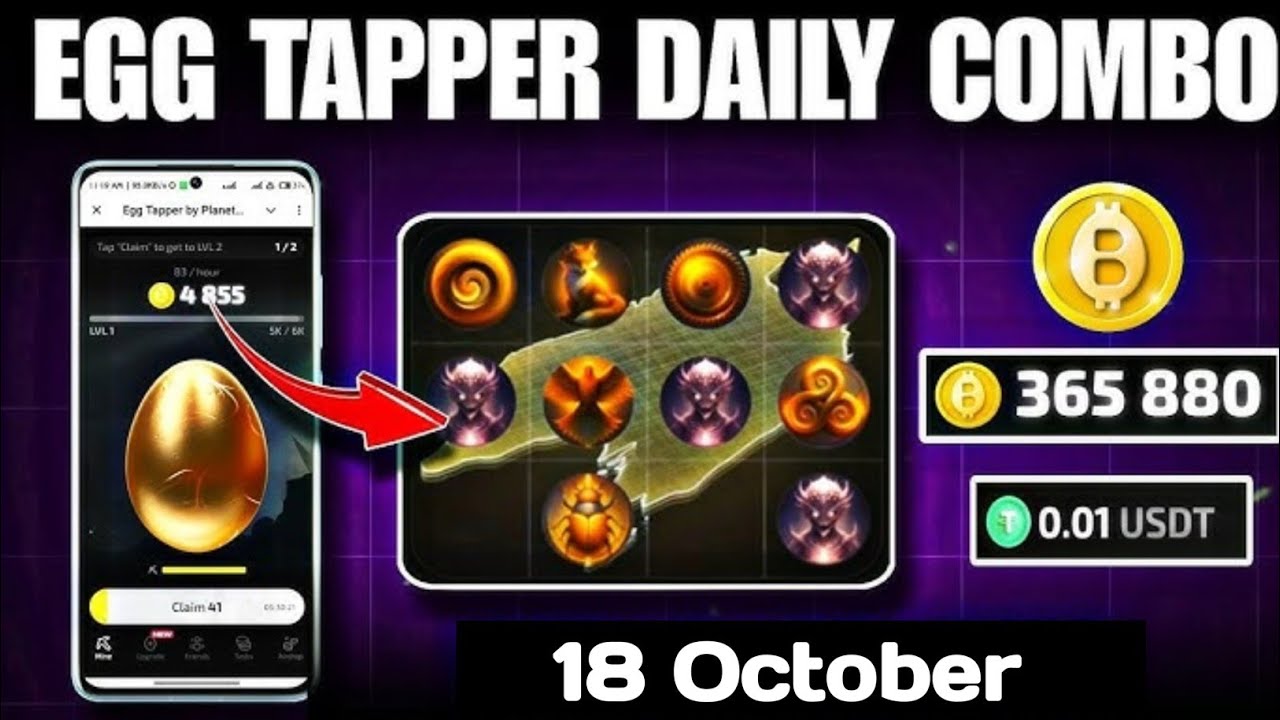 Egg Tapper Daily Combo Cards 18 October | Egg Tapper Combo Today # ...
