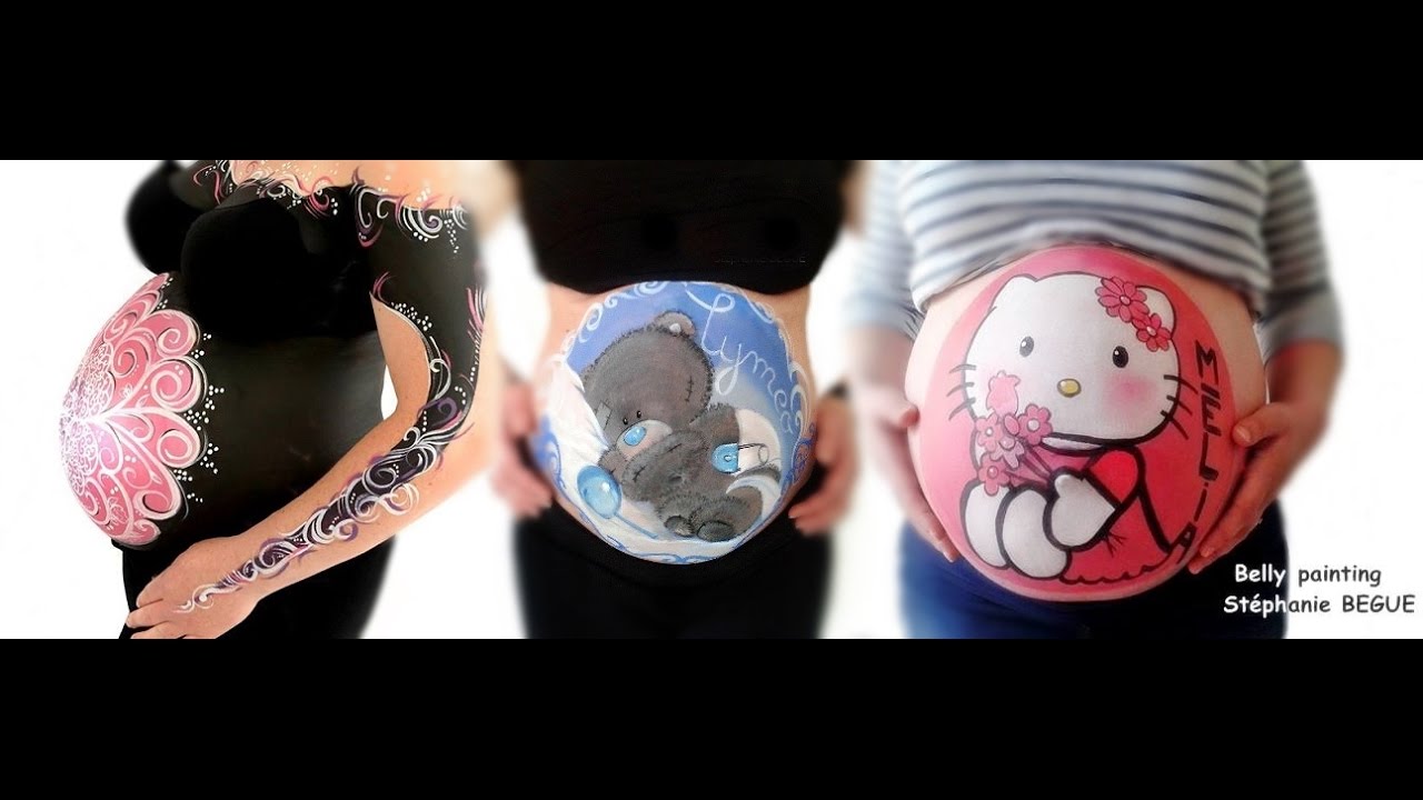 Belly painting compilation // par l'artiste Stéphanie BEGUE - YouTube