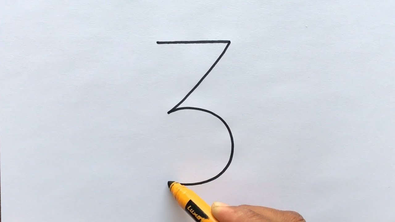 How to turn number “3” into Rat Picture | Easy Drawing for Beginners ...