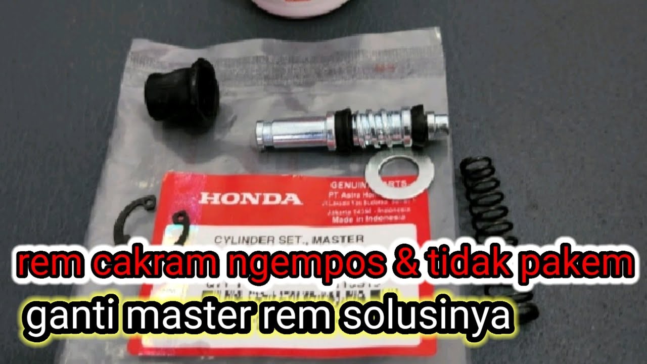 cara mudah ganti master rem depan semua jenis motor /penyebab rem ...