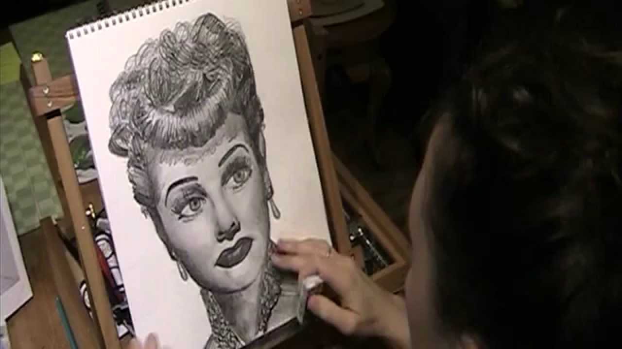 Lucille Ball "I Love Lucy" Time Lapse Portrait - YouTube