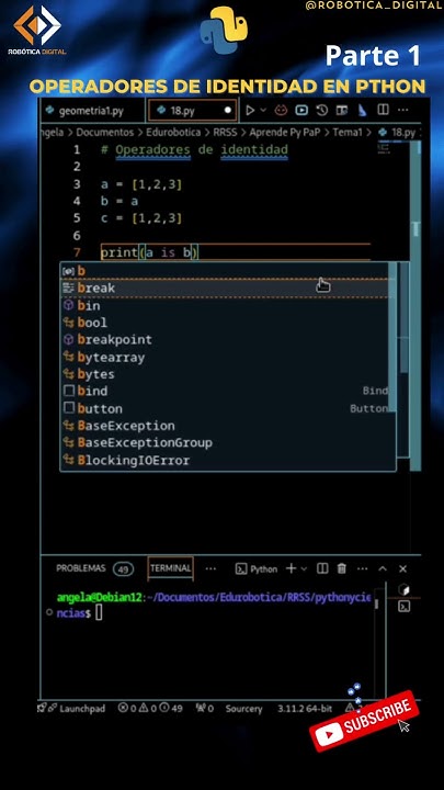 OPERADORES de IDENTIDAD en python # 1 PYTHON desde CERO #javascript #pythonprogramming - YouTube