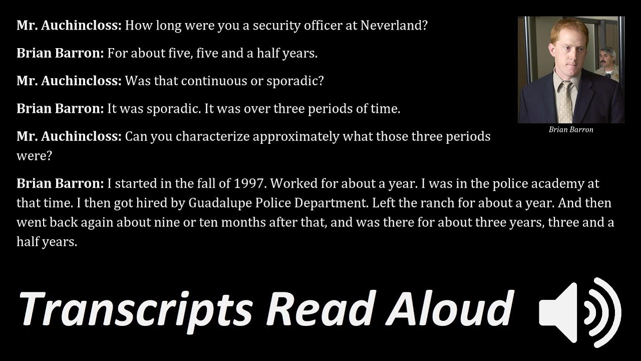 Michael Jackson 2005 Trial, Day 35, Part 1 | Brian Barron - YouTube