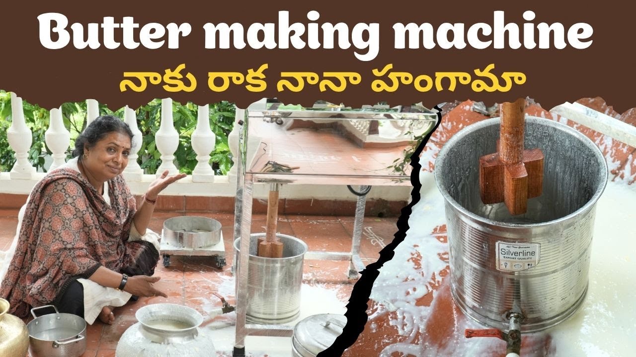 Butter making machine నాకు రాక నానా హంగామా | #butter #buttermaking # ...