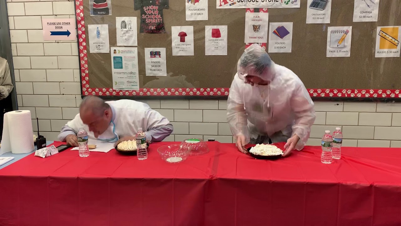 FDR HS Pi Day 2019 Pie Eating Contest - YouTube