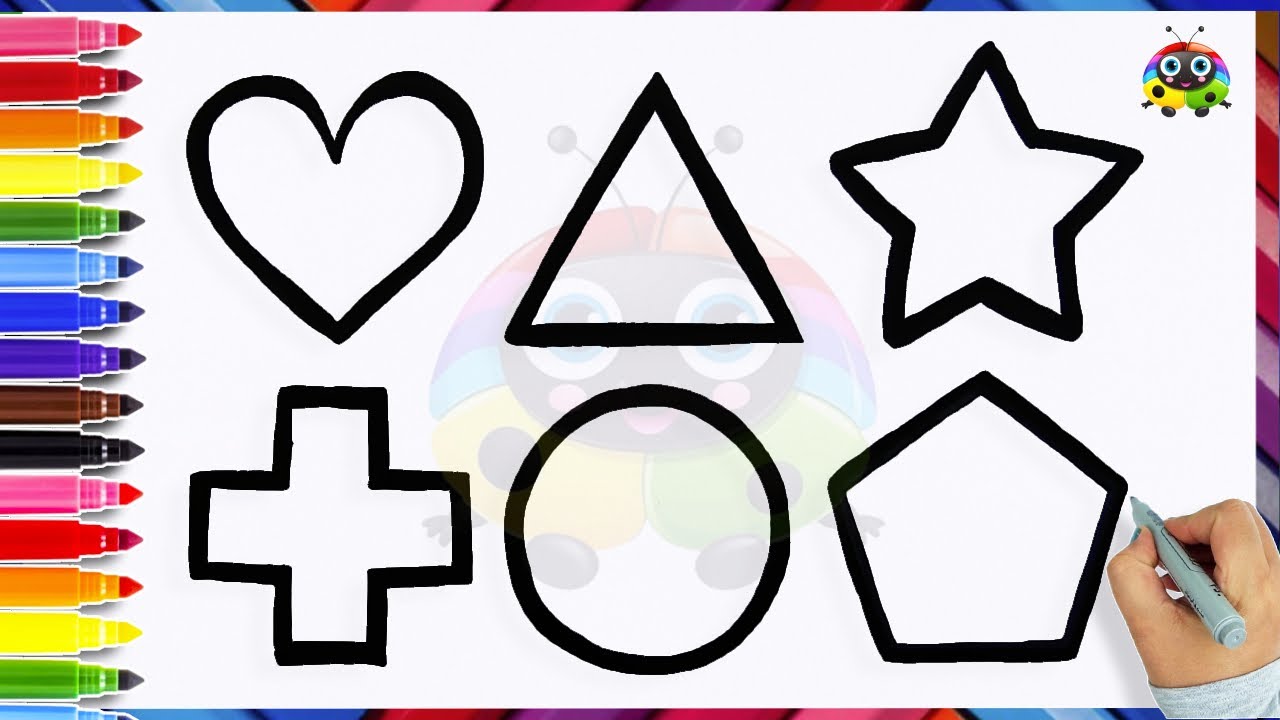 Learn How To Draw basic Shapes & Numbers 💖Easy Drawings & Coloring ...